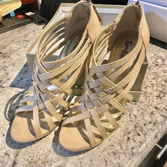 Limelight | Shoes | Nude Or Light Tan Strappy Heels | Poshmark